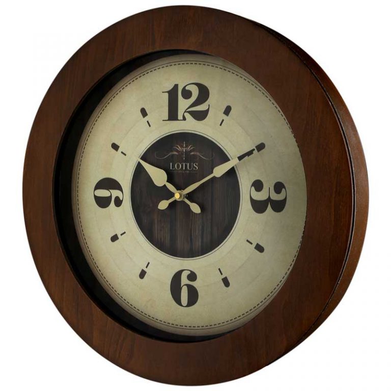 ساعت دیواری چوبی مدل CORTLAND | لوتوس برند برتر ساعت و لوازم دکوراتیو